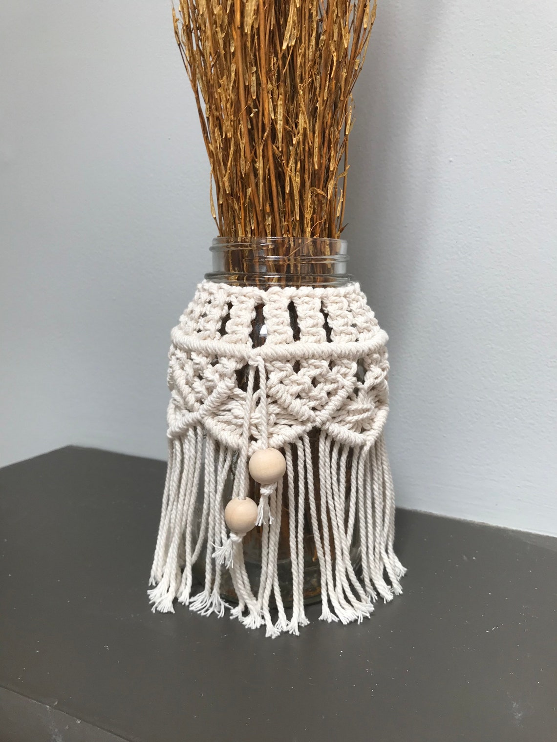 COVER ONLY Macrame Mason Jar Cover Macrame Vase Macrame | Etsy