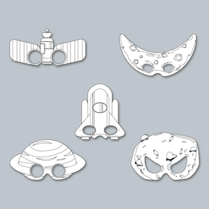 Coloring Space Masks | 10 Space Costume for Kids Craft & Party Activity ...