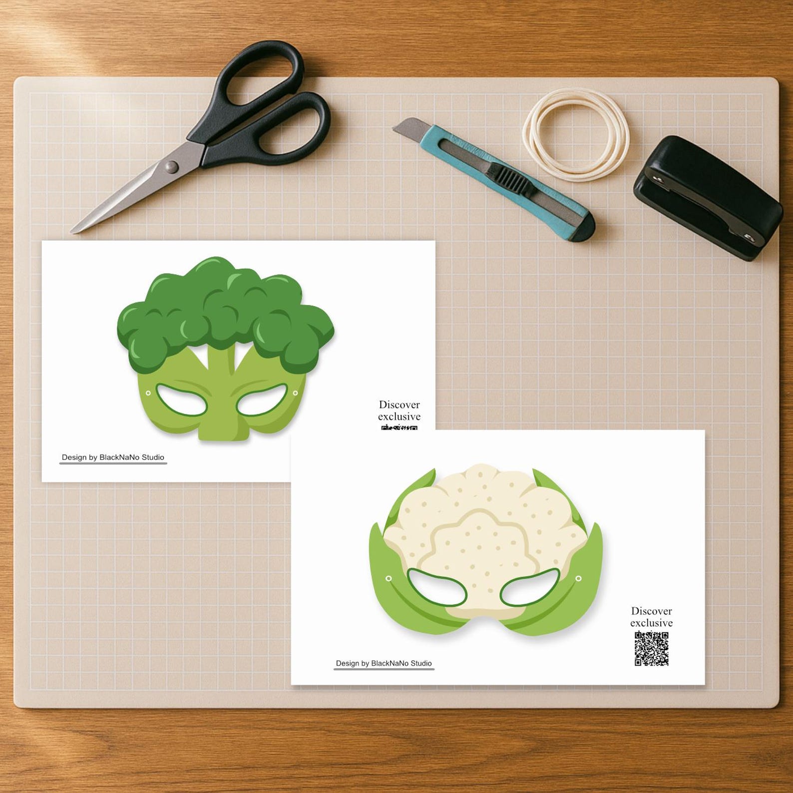 Vegetable Masks Bundle | 24 Coloring & Colored Veggie Masks for Kids ...