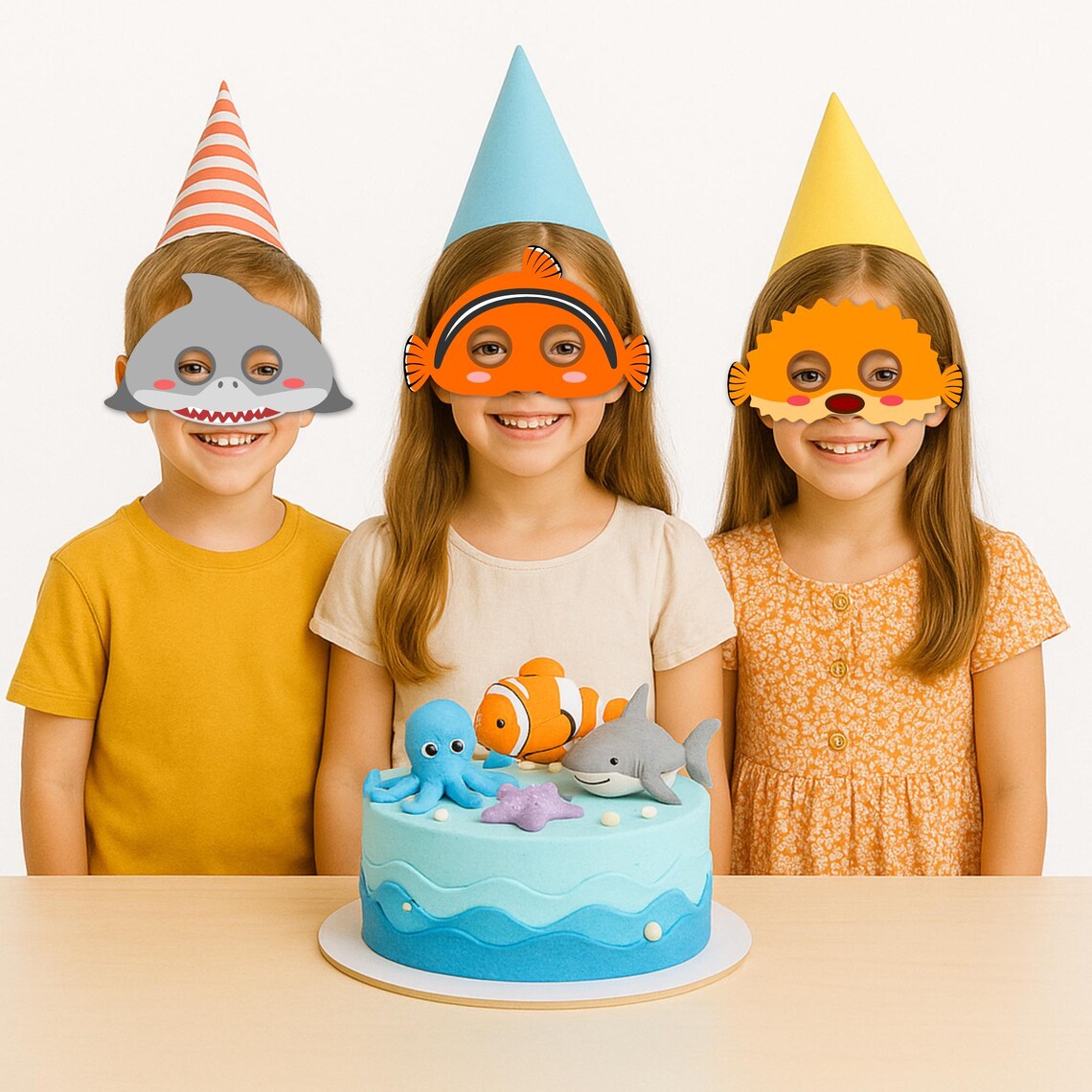 Sea Animal Masks Printable, 12 Ocean Theme PDF Party Masks for Kids ...