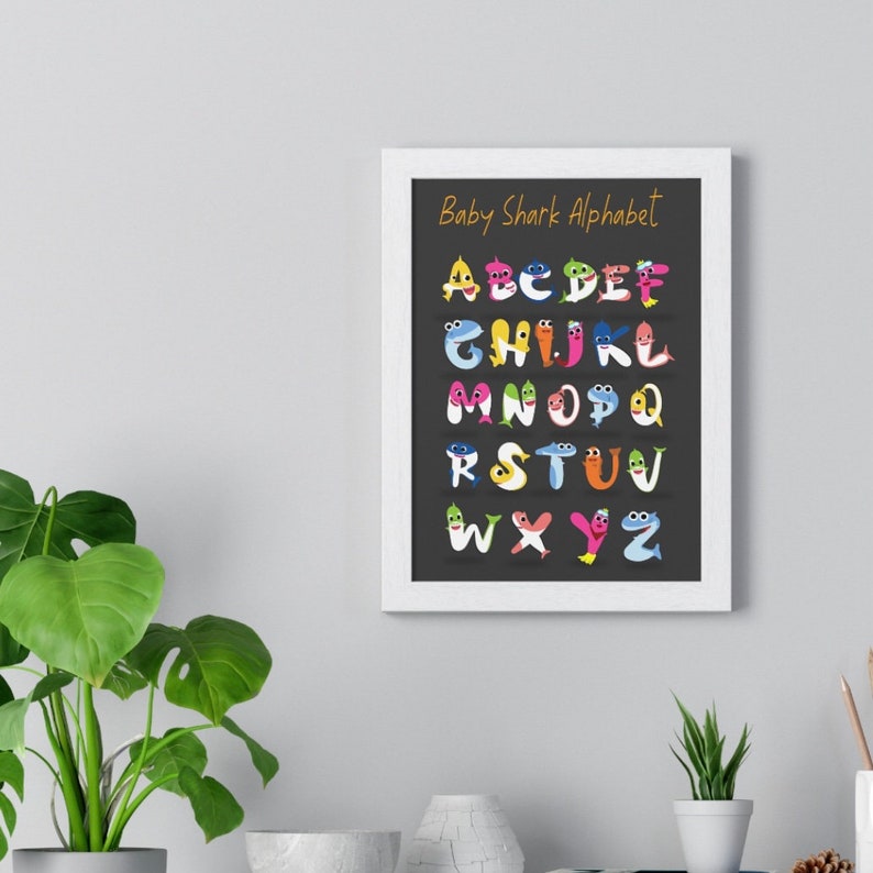 Baby Shark Alphabetbaby Shark Lettering Birthday Boy Girl - Etsy