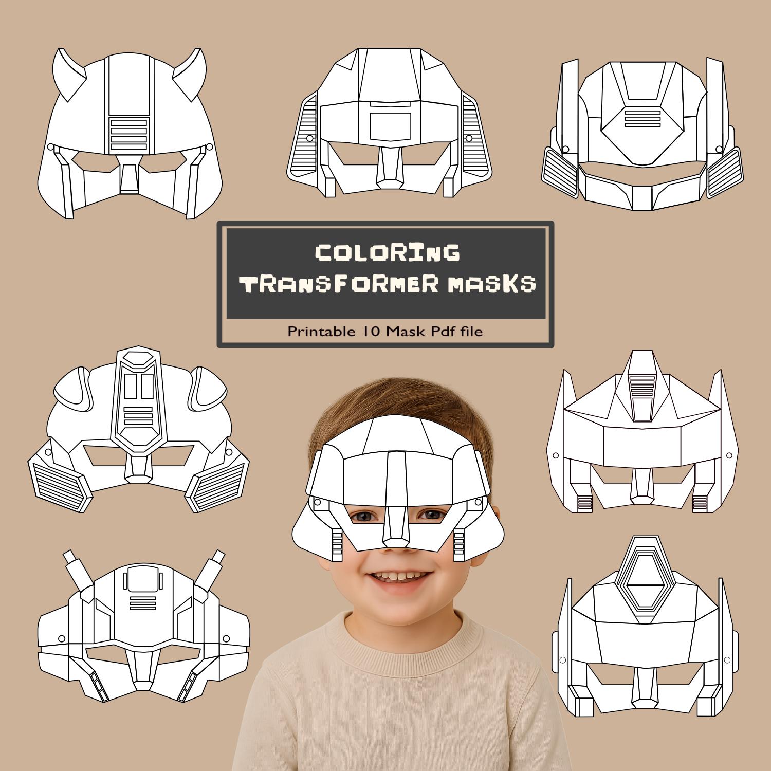 Transformer Mask Coloring Pages | Printable Craft Activity (PDF ...