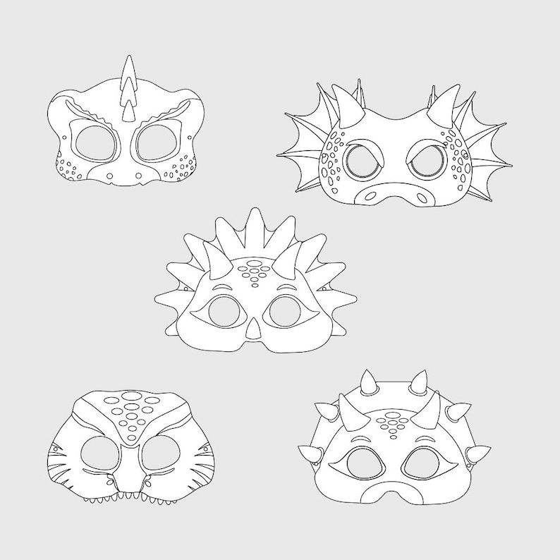 Coloring Dinosaur Masks – 10 Printable Dino Mask Templates for Kids ...