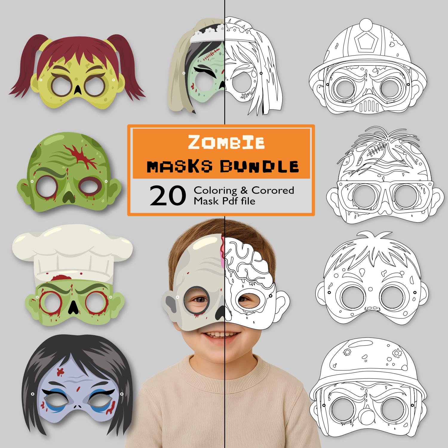 Zombie Mask Bundle – Printable PDF | Fun DIY Halloween Activity - Etsy