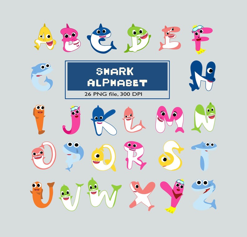 Shark Alphabet Birthday Banner, (digital Download) - Etsy Canada