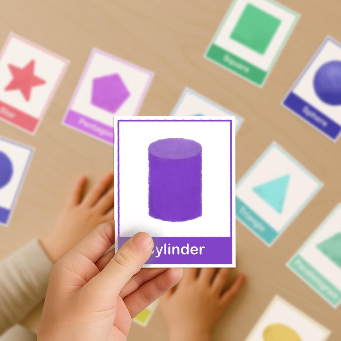 20 Shapes Flashcards for Kids - Printable Educational Geometry Cards ...