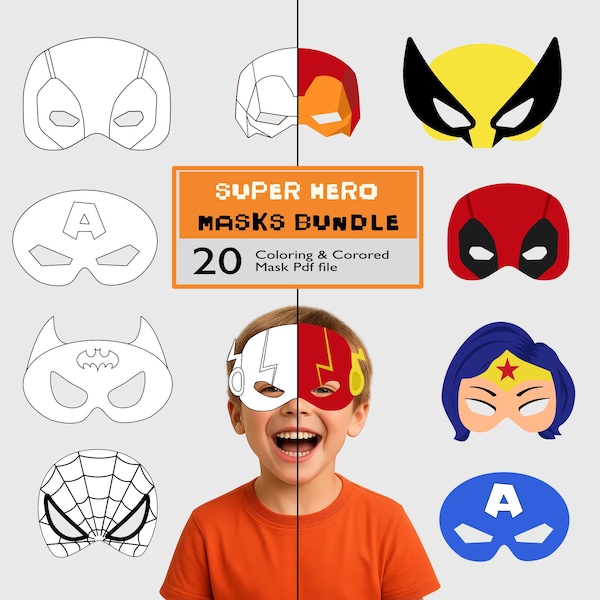 Superhero Masks - Etsy