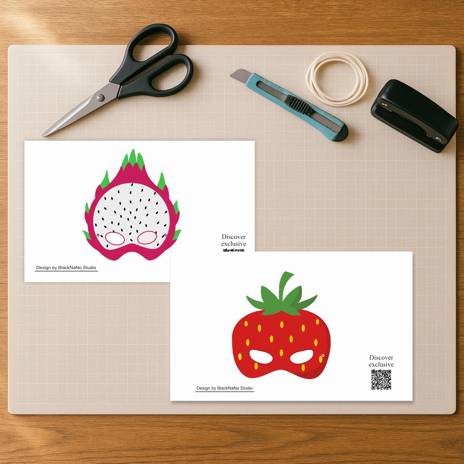 Printable Fruit Masks for Kids | Party & Play Costume (PDF Files) - Etsy