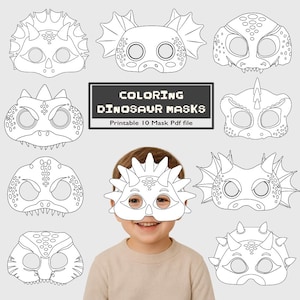 Coloring Dinosaur Masks – 10 Printable Dino Mask Templates for Kids ...