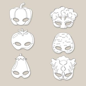 Vegetable Mask Coloring Pages | Printable Craft Activity (PDF Download ...