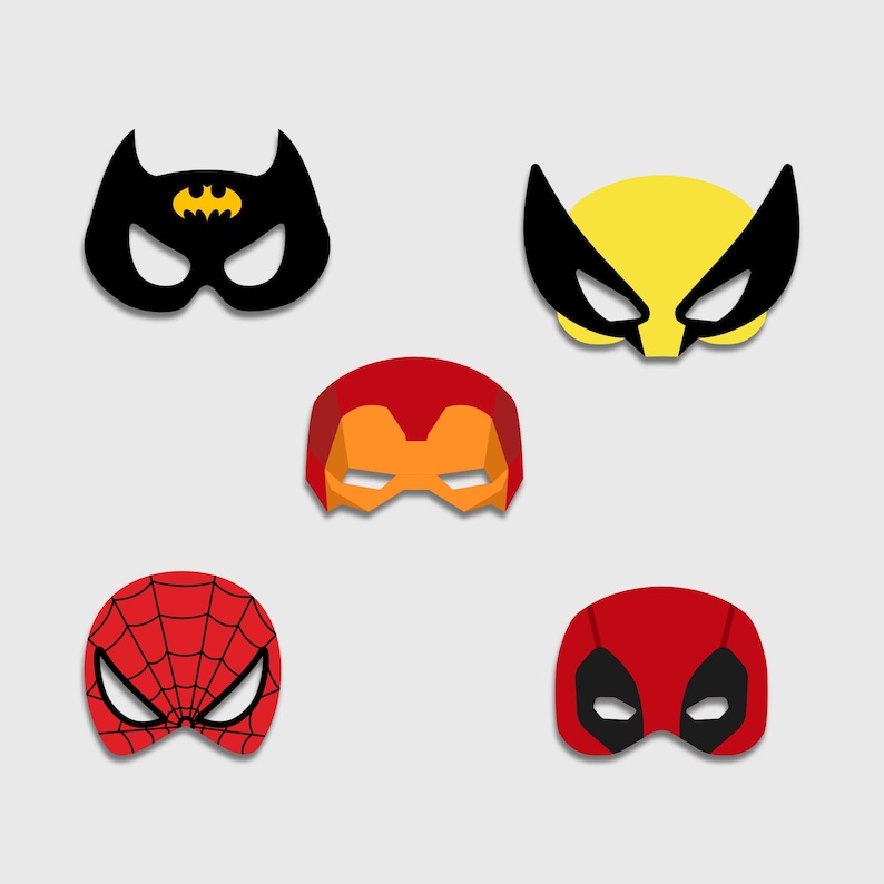 Super Hero Masks Printable: Kids' Costume Party Masks (PDF Download) - Etsy