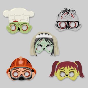 Zombie Mask Bundle – Printable PDF | Fun DIY Halloween Activity - Etsy