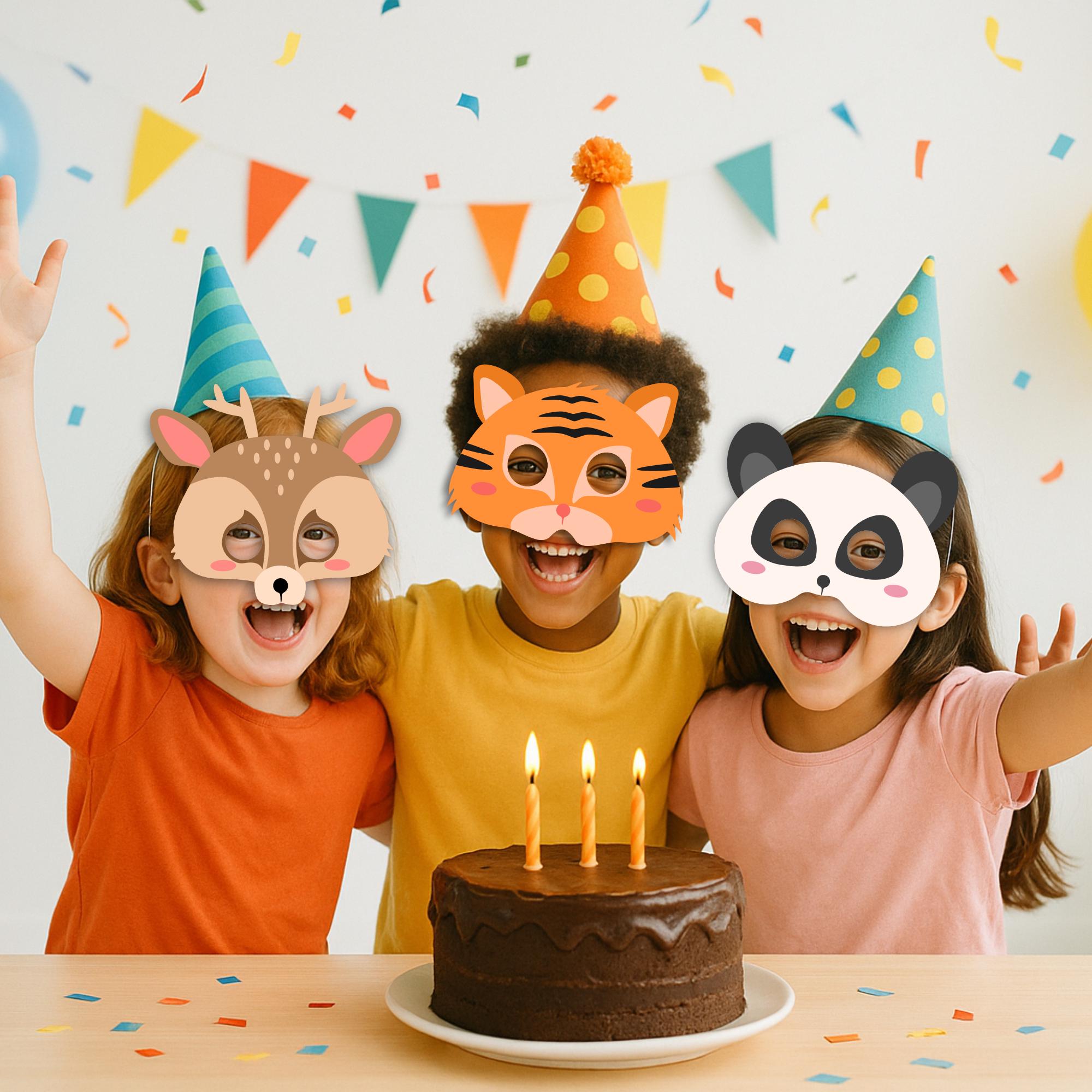 Safari Animal Masks Bundle, Printable Jungle Party Masks for Kids (PDF ...