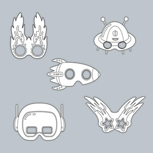 Coloring Space Masks | 10 Space Costume for Kids Craft & Party Activity ...