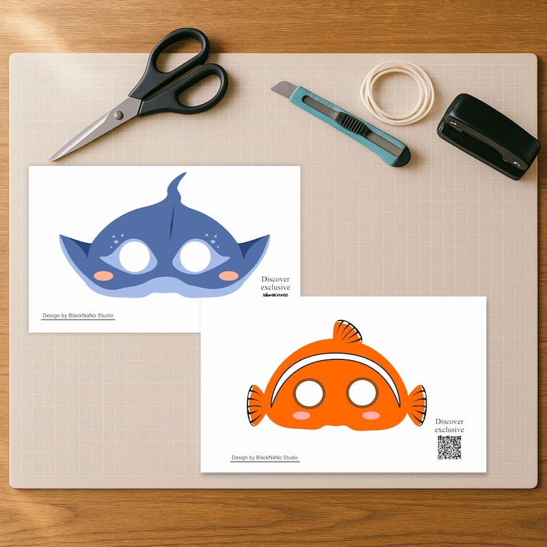Sea Animal Masks Printable, 12 Ocean Theme PDF Party Masks for Kids ...