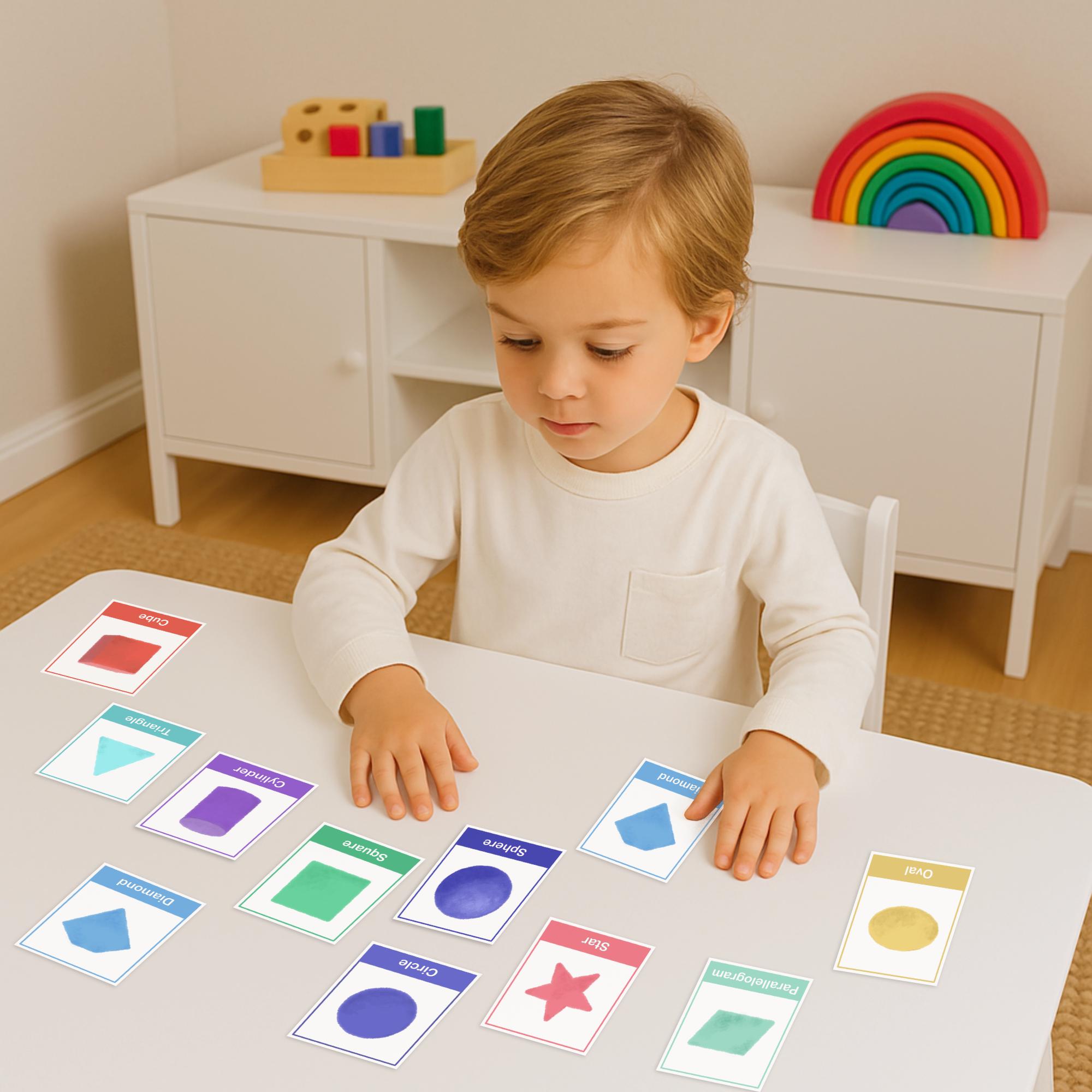 20 Shapes Flashcards for Kids - Printable Educational Geometry Cards ...