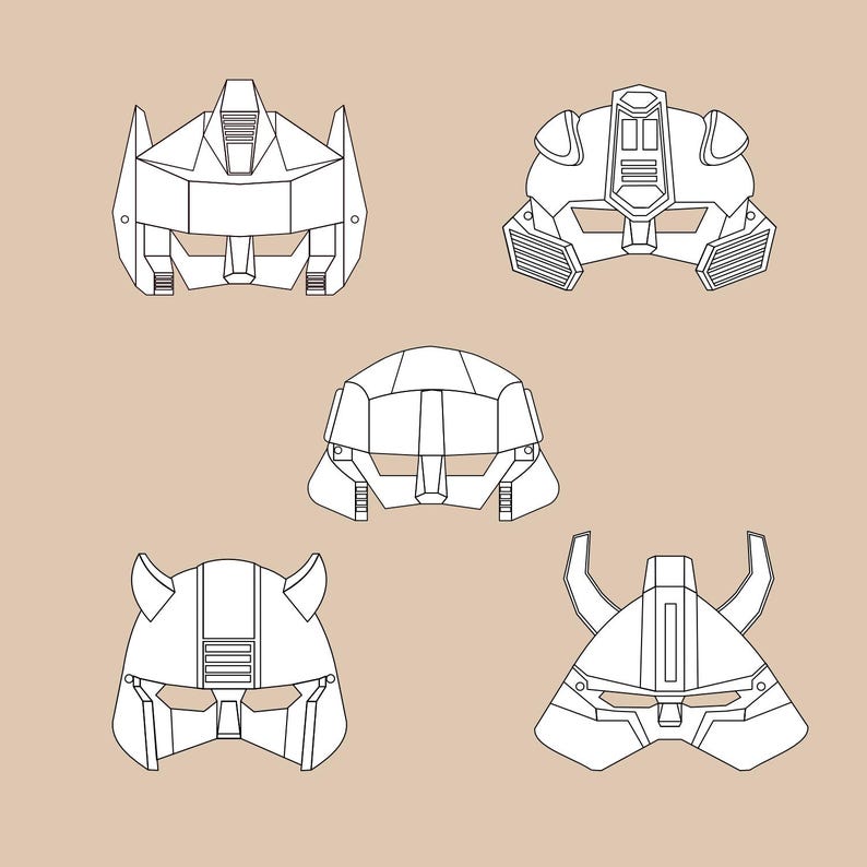 Transformer Mask Coloring Pages | Printable Craft Activity (PDF ...