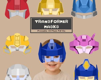 Printable Robot Masks for Kids | Transformer-inspired Costume Party ...