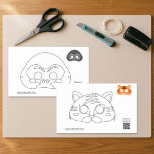 Safari Animal Coloring Masks Printable | Kids Craft Activity DIY Safari ...