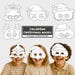 Christmas Mask Bundle – 20 Printable PDF | Coloring & Colored Christmas ...