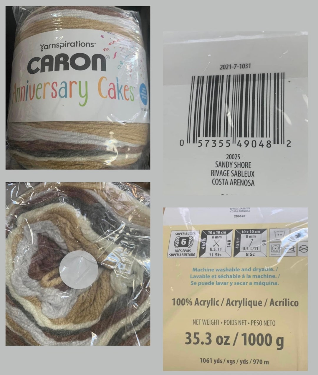 Caron ANNIVERSARY Yarn Colorway Sandy Shore SHIPPING INCLUDED ...