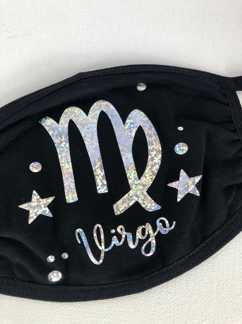 Virgo Face Mask, Birthday Face Mask, Holographic Foil Design Astrology ...