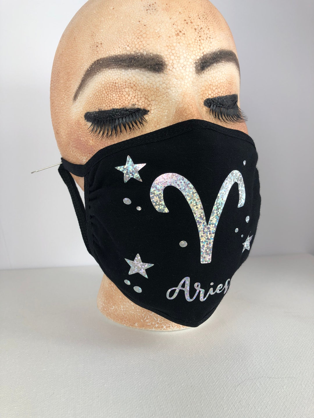 Aries Face Mask Birthday Face Mask Holographic Foil Design - Etsy