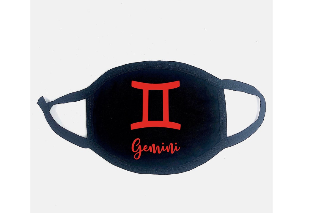 Gemini Red Zodiac Face Mask, Birthday Face Mask, Astrology Face Mask ...