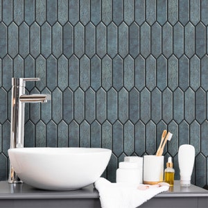 Freeze Blue Tile Peel and Stick Backsplash, Modern Accent - Etsy
