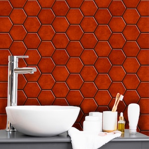Red Peel and Stick Wall Tile Kitchen Backsplash Tiles Self Adhesive ...