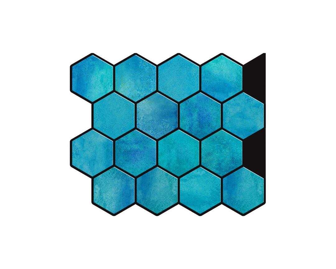 Blue Hexagon Peel and Stick Wall Tile | Kitchen Backsplash Tiles | Self ...