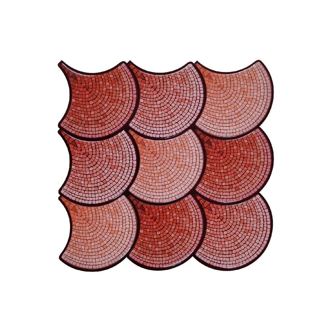 Fauxsaic Red Peel and Stick Wall Tile Kitchen Backsplash Tiles Self ...
