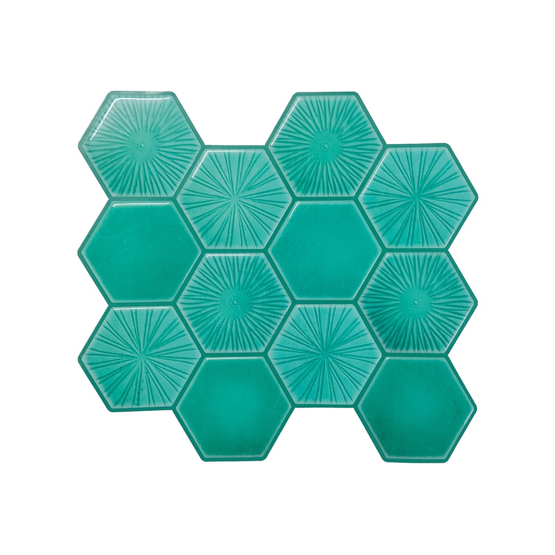 Mosaicowall Icy Peel and Stick Wall Tile Hexagon Kitchen Backsplash ...
