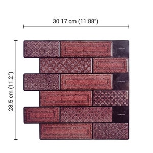Cherry Red Peel and Stick Tile | Red Subway Stick on Tile | Self ...