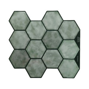Green Hexagon Peel and Stick Wall Tile Kitchen Backsplash Tiles Self ...