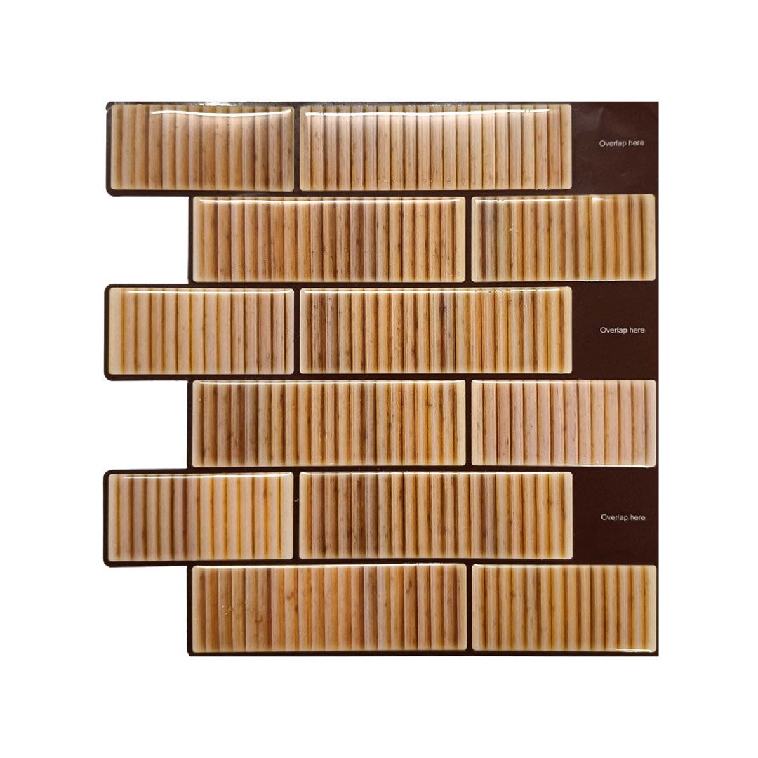 Terracotta Fluted Peel N Stick Backsplash Self Adhesive 3D Wall Tiles ...