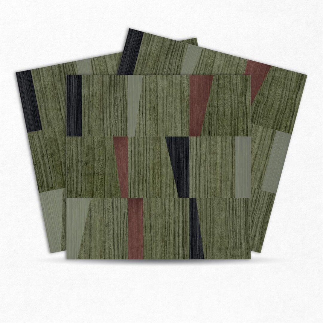 Mosaicowall Water Resistant PVC Floor & Wall Backsplash, Square Tiles ...