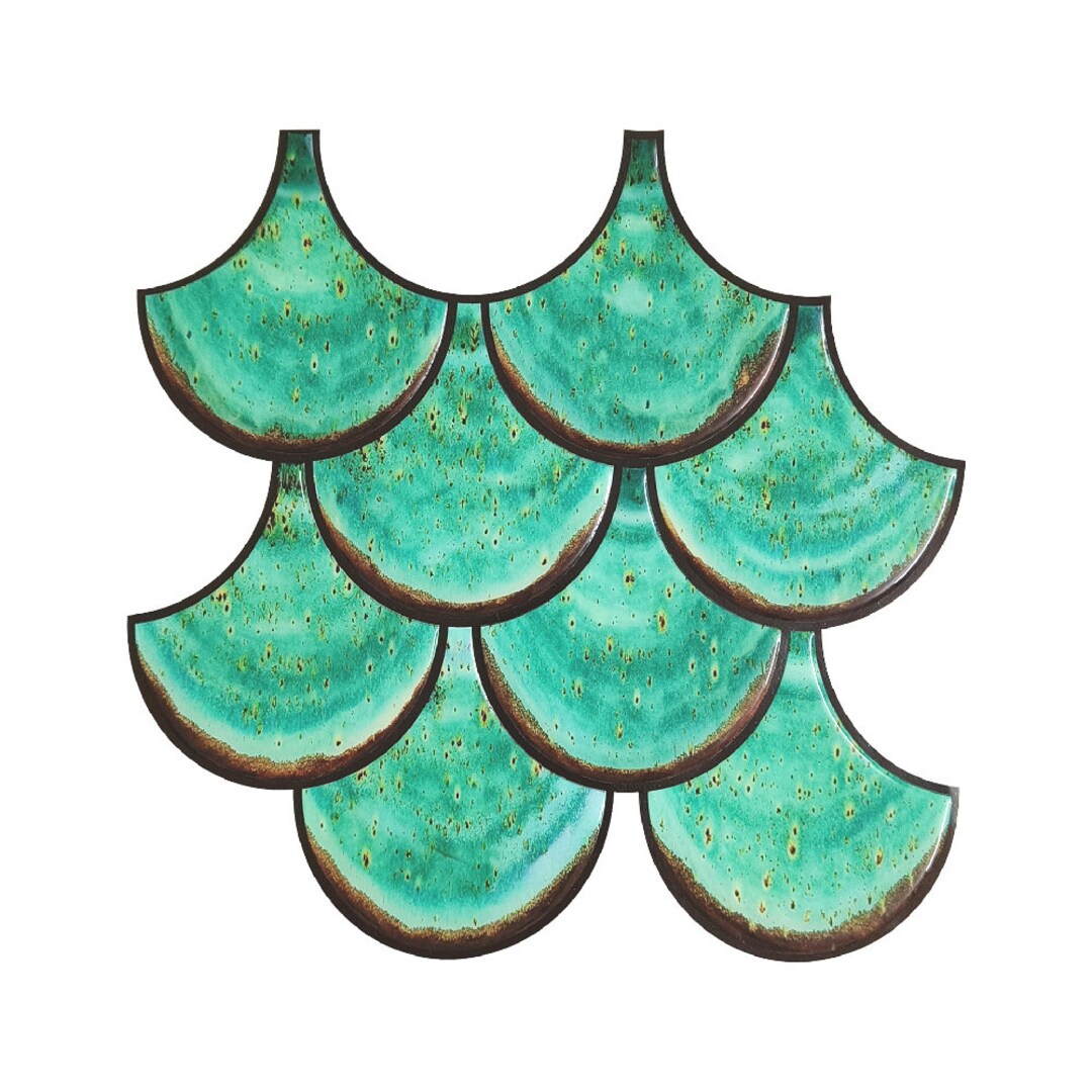Sea Green Shell Peel and Stick Wall Tile Kitchen Backsplash Tiles Self ...
