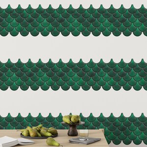 Spinach Green 3D PU Peel and Stick Wall Tile | Kitchen Backsplash Tiles ...