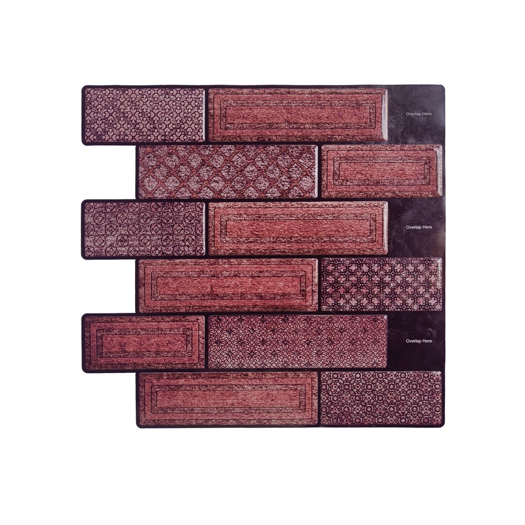 Cherry Red Peel and Stick Tile | Red Subway Stick on Tile | Self ...