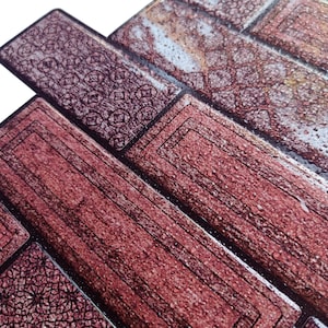 Cherry Red Peel and Stick Tile | Red Subway Stick on Tile | Self ...