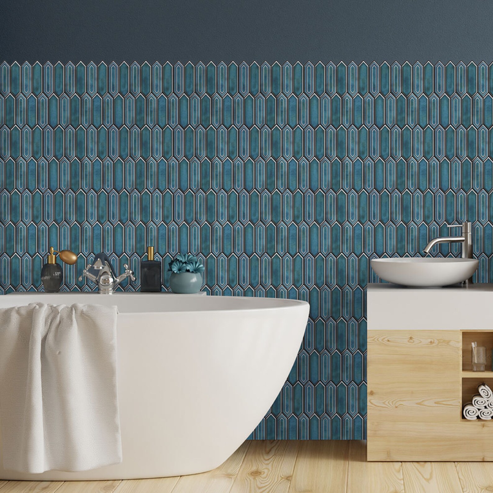 Crayon Blue Peel and Stick Wall Tile Kitchen Backsplash - Etsy