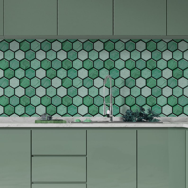 SAGE Green Peel and Stick Wall Tile Kitchen Backsplash Tiles - Etsy