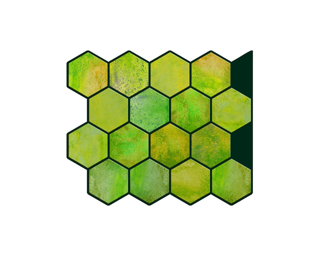 Green Hexagon Peel and Stick Wall Tile Kitchen Backsplash Tiles Self ...