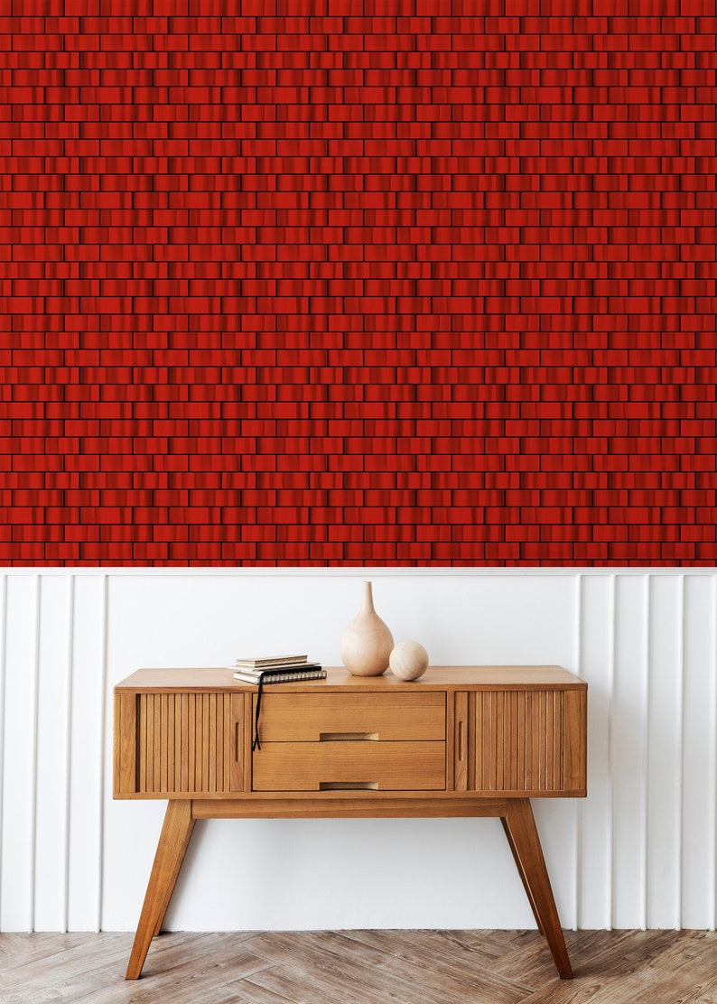 Red Kitchen Backsplash Subway Vinyl Tile Peel & Stick - Etsy