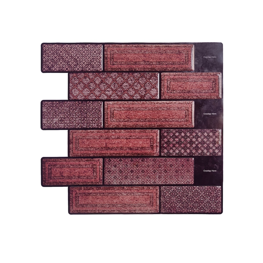 Cherry Red Peel and Stick Tile Red Subway Stick on Tile Self Adhesive ...