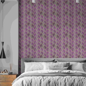 Purple Hexagon Peel and Stick Wall Tile: Kitchen Backsplash Decor - Etsy