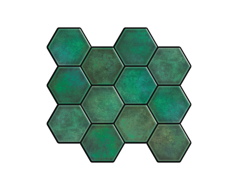 Green Hexagon Peel and Stick Wall Tile Kitchen Backsplash - Etsy