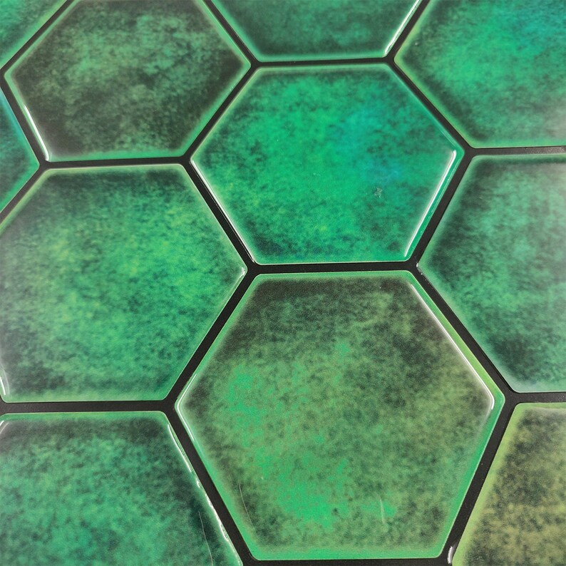 Green Hexagon Peel and Stick Wall Tile Kitchen Backsplash - Etsy