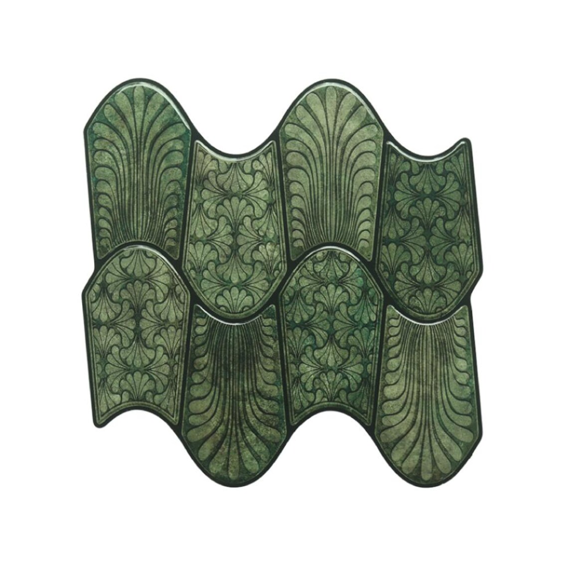 Wavy Green Peel and Stick Wall Tile: Kitchen Backsplash, Self Adhesive ...